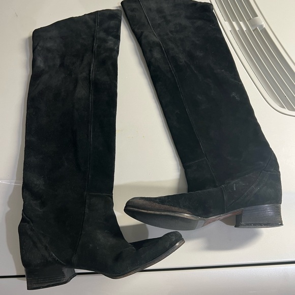 Italina | Shoes | Vintage 8 Real Black Over Knee Suede Boots With Some ...